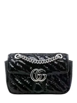 Gucci Small Gg Marmont Matelassé Shoulder Bag - Black