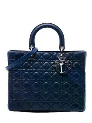 Dior Lambskin Cannage Lady Satchel - Blue