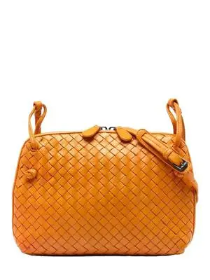 Bottega Veneta Woven Leather Crossbody Bag - Orange