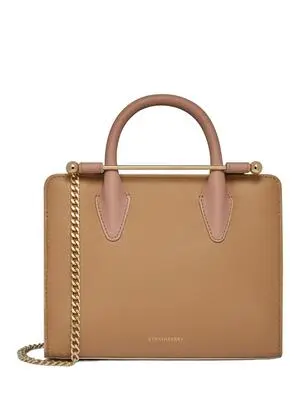Strathberry Strathberry Mini Tote With Top Handle And Chain Strap Neutral