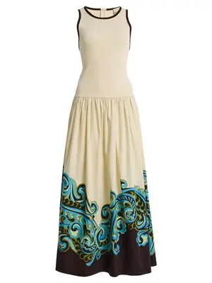 ALEMAIS Natalia Ribbed Cotton Midi Tank Dress - Ivory