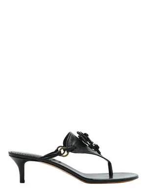 Isabel Marant Étoile Ekyne Embellished Leather Thong Sandals - Black
