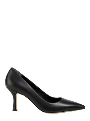 STUART WEITZMAN Isla Leather Pointed Toe Pumps - Black