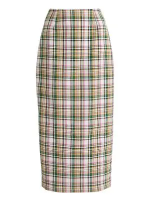 Carolina Herrera Checked Midi Pencil Skirt - Multi