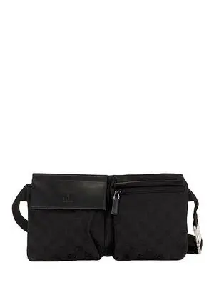 Undefined Gucci Gg Canvas Double Pocket Belt Bag - Black