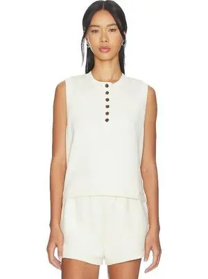 Varley Marla Button Placket Tank Top - Pristine