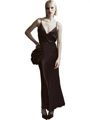 Bardot Capri Slip Dress - Black