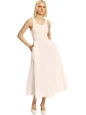 Bardot Bryony Lace Poplin Midi Dress - Orchid Wht