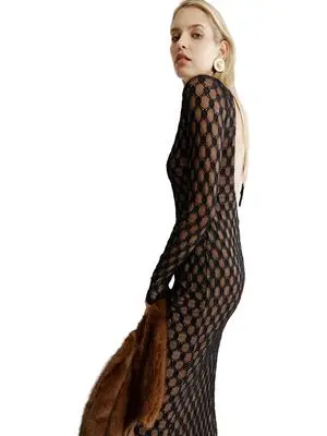 Bardot Yazmin Lace Midi Dress - Black