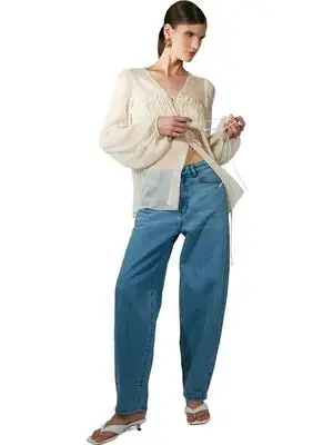 Bardot Ashton Sheer Blouse - Ivory