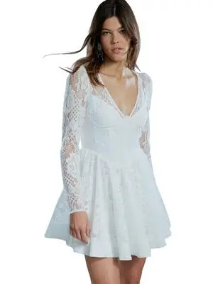 Bardot Ellie Lace Corset Mini Dress - Ivory