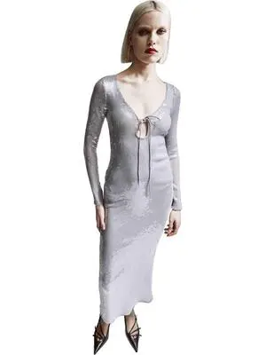 Bardot Verona Sequin Midi Dress - Silver