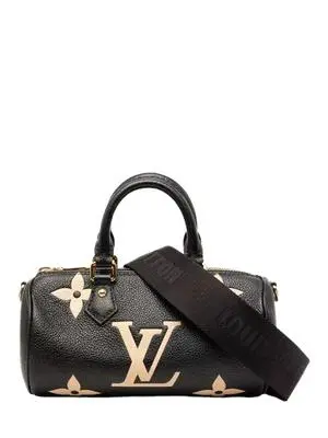 LOUIS VUITTON Bicolor Monogram Empreinte Giant Papillon Bb Satchel - Black