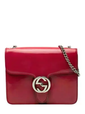 Gucci Polished Calfskin Interlocking G Crossbody Bag - Red