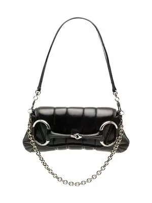Gucci Quilted Leather Horsebit Chain Satchel - Black