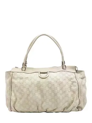Gucci Monogrammed Leather Tote Bag - Neutrals