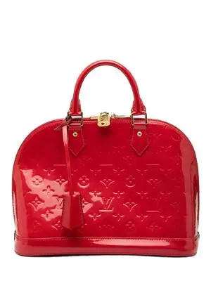 LOUIS VUITTON Monogram Vernis Alma Pm Handbag - Red