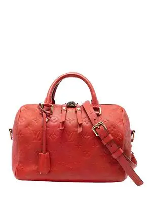 LOUIS VUITTON Louis Vuitton Monogram Empreinte Speedy Bandouliere 25 Satchel Red