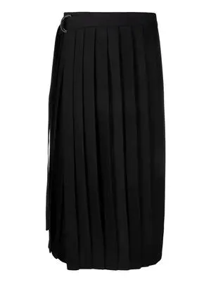 AMI Paris Pleated Midi Skirt - Black