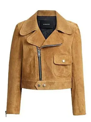 COACH Coach Asymmetrical Suede Jacket