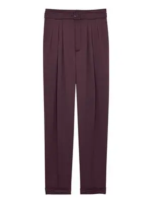 SAINT LAURENT Saint Laurent Belted Wide-Leg Silk Pants