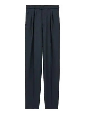 Saint Laurent Slim-fit Wool And Mohair Tailored Pants - Vert Fonce