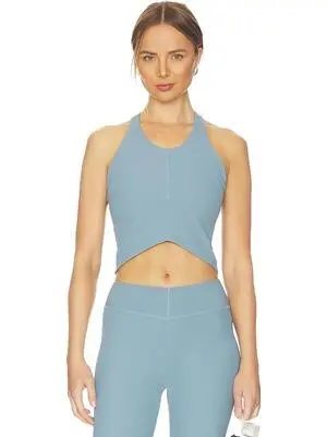 Beyond Yoga Good Form Rib Cropped Tank Top - Blue