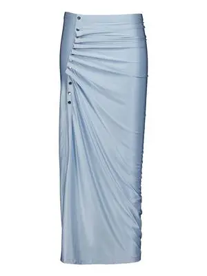 Rabanne Draped Midi Skirt With Button Detail - Blue