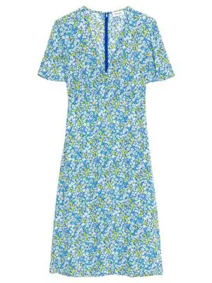 Zadig&Voltaire Rhodral V-neck Midi Dress - Blue