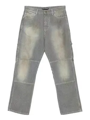 CULTURA Striped Jeans With Cargo Pockets - Blue