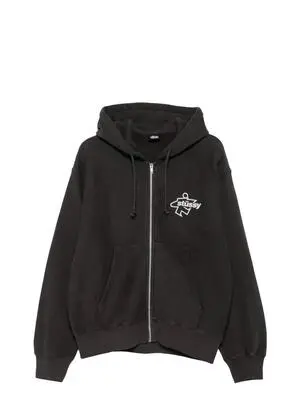 StÜssy Surf Logo-print Zip-up Hoodie - Grey