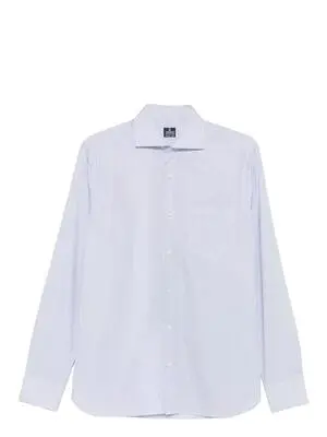 TRUZZI Pinstripe-pattern Chest-pocket Shirt - Blue