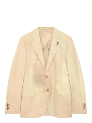 LARDINI Single-breasted Patterned Blazer - Neutrals