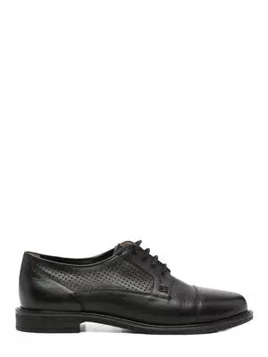 SERGIO MORETTI FIRENZE Derby Shoes With Perforated Detail - Black