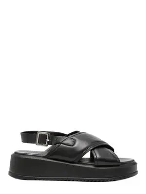 SERGIO MORETTI FIRENZE Crossover Platform Sandals - Black