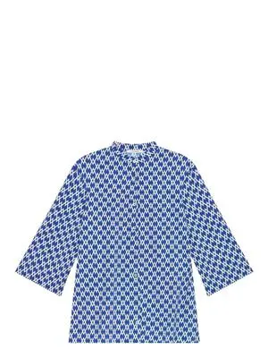 Malìparmi Geometric Pattern Three-quarter Sleeve Shirt - Blue