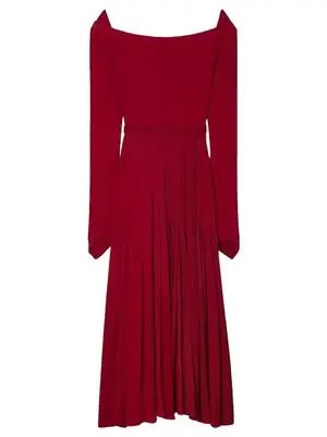 Tory Burch Pleated Matte Jersey Dress - Red