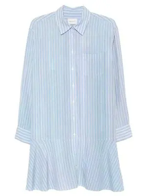 Gant Vertical Stripe Dropped Waist Mini Dress - Blue