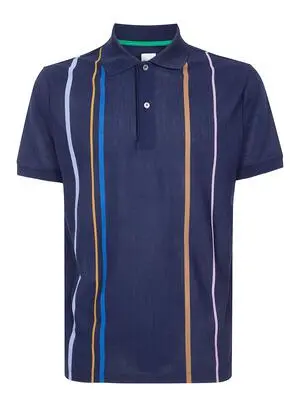 Paul Smith Split" Stripe Polo - Blue
