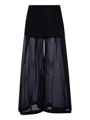 SEMICOUTURE Johnny Muslin Double Layers Micro Shorts - Black