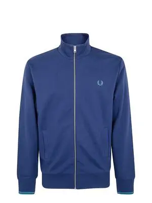 Fred Perry FRED PERRY Zip Through Sweatshirt With Embroidered Logo Blue
