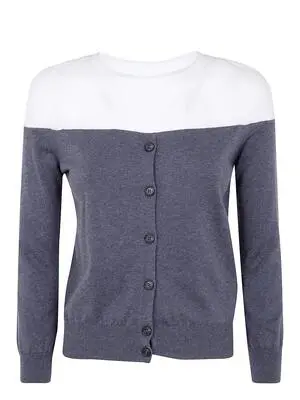 MAISON MARGIELA Dark Grey Melange Cotton Cardigan - Gray