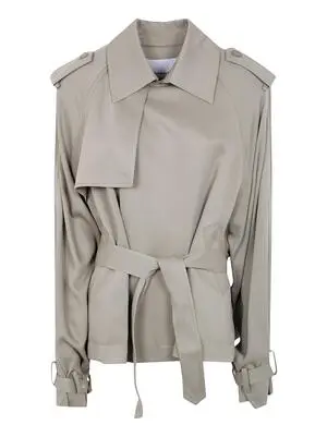 THE FRANKIE SHOP Elva Fluid Short Trench - Gray