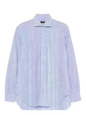 BARBA NAPOLI Striped Long-sleeve Shirt - Blue