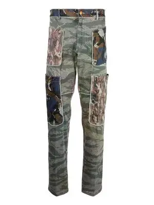 DIESEL® Camouflage Print Straight-leg Trousers - Blue