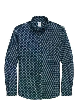 Brooks Brothers Buttoned Patterned Shirt - Blue