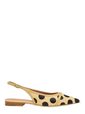 MALONE SOULIERS Polka-dot Flat Slingback Pumps - Neutrals