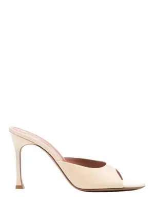 Amina Muaddi Alexa Patent Leather Mules - Neutrals