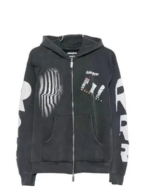 RIVINGTON ROI REBIS Graphic Print Zip-up Hoodie - Grey
