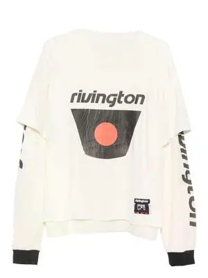 RIVINGTON ROI REBIS Graphic Print Layered Sweater - Black